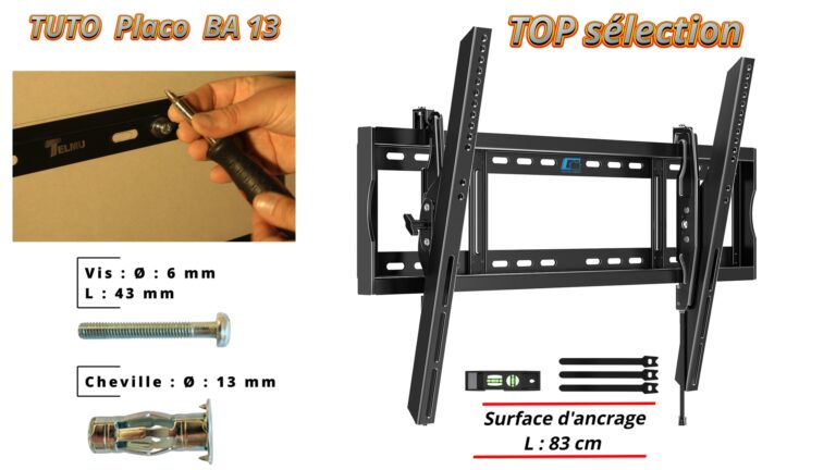 fixer une TV au mur avec un support mural TV 2 méthodes