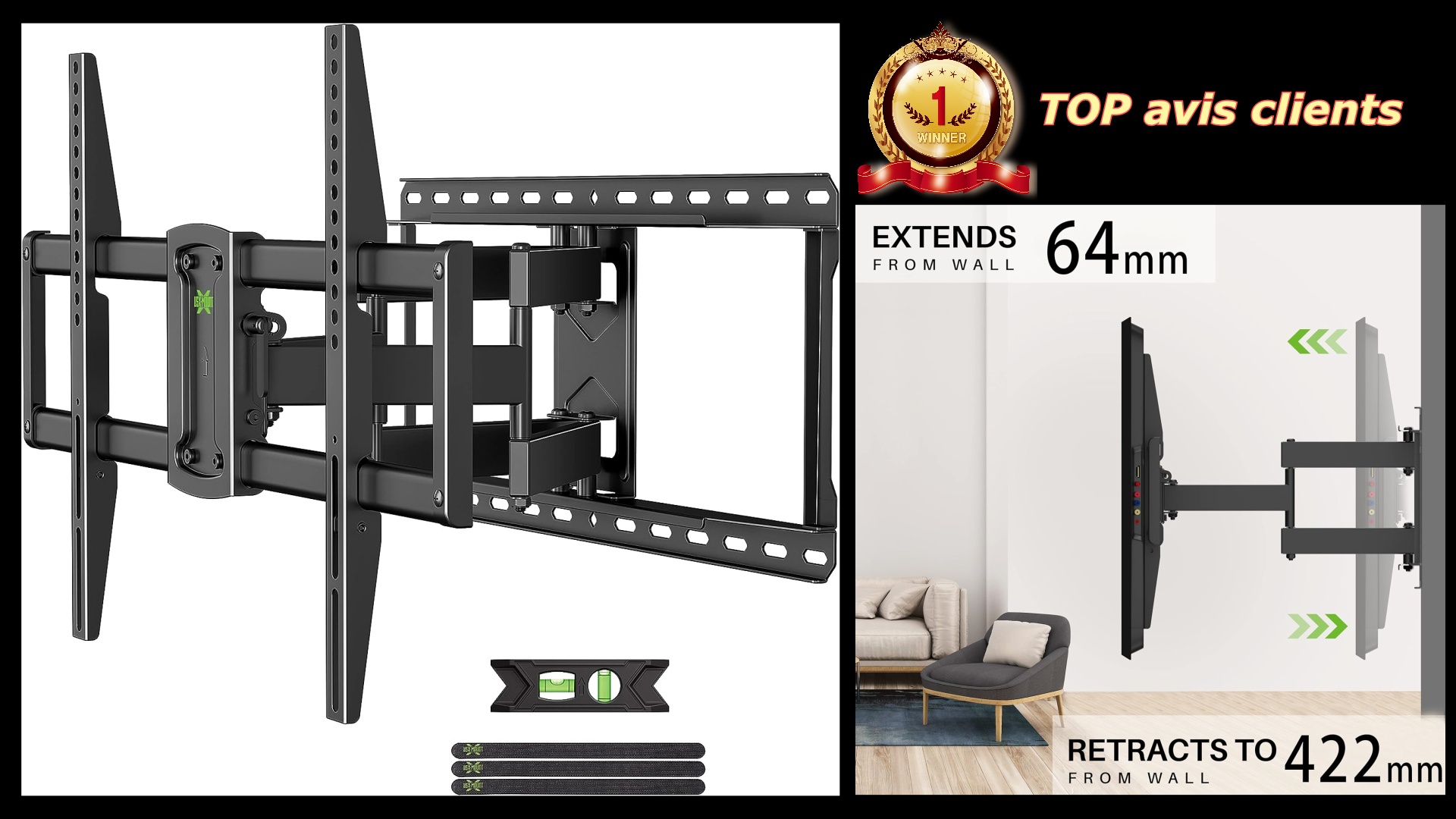 meilleur support mural TV 2023 comparatif supports muraux TV